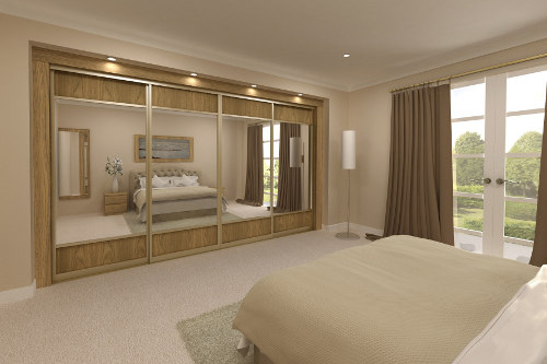 Light Oak with Silver Mirror And Glass Frame